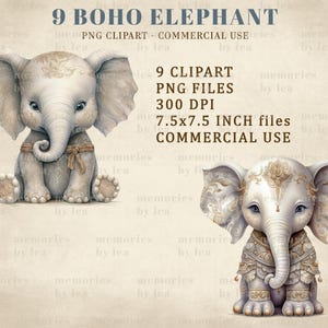 Boho Baby Elephant Clipart, Elephant Baby Toy PNG Clipart, Toy, Animal ...