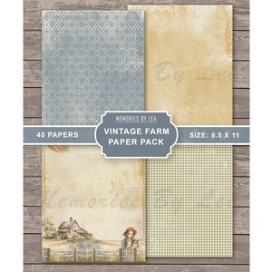 Vintage Farm Digital Paper Pack 8.5x11, Farmhouse Printable ...