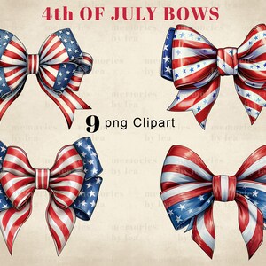 4th of July Bow Clipart, American Independence Day PNG Clipart ...