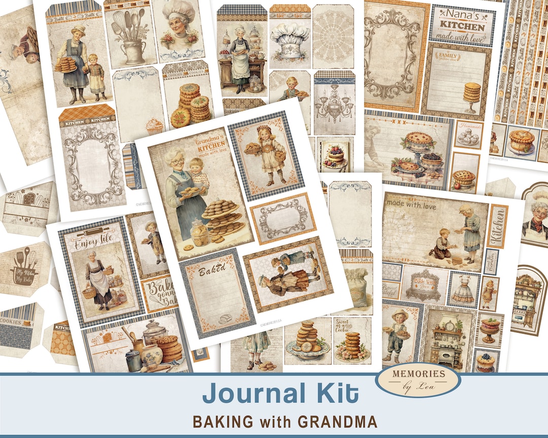 Junk Journal Baking With Grandma Ephemera Kit, Baking Journal Kit ...