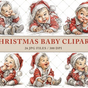 Santa Baby Clipart: Christmas Holiday Graphics (digital Download) - Etsy
