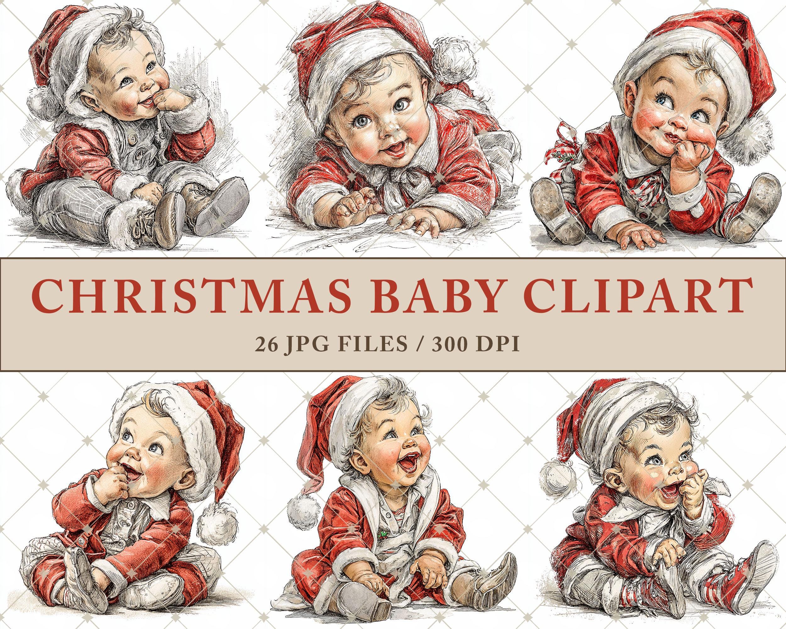 Santa Baby Clipart: Christmas Holiday Graphics (digital Download) - Etsy