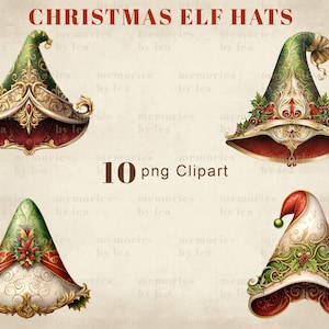 Christmas Elf Hats Clipart, Christmas Hat PNG Clip Art, Elf Graphics ...