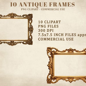 Antique Frames Clipart, Vintage Ornate Frames PNG Clip Art, Victorian ...