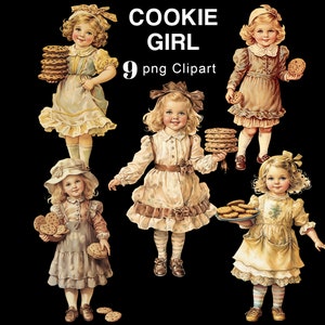 Cookie Girl Clipart, Girl With Cookies PNG Clipart, Baking, Pastry Girl ...