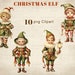 Vintage Christmas Elf Clipart, Elf PNG Clip Art, Winter Elves Graphics ...