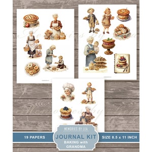 Junk Journal Baking With Grandma Ephemera Kit, Baking Journal Kit, Baking Scrapbooking Printable ...