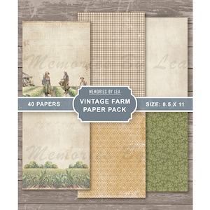 Vintage Farm Digital Paper Pack 8.5x11, Farmhouse Printable ...