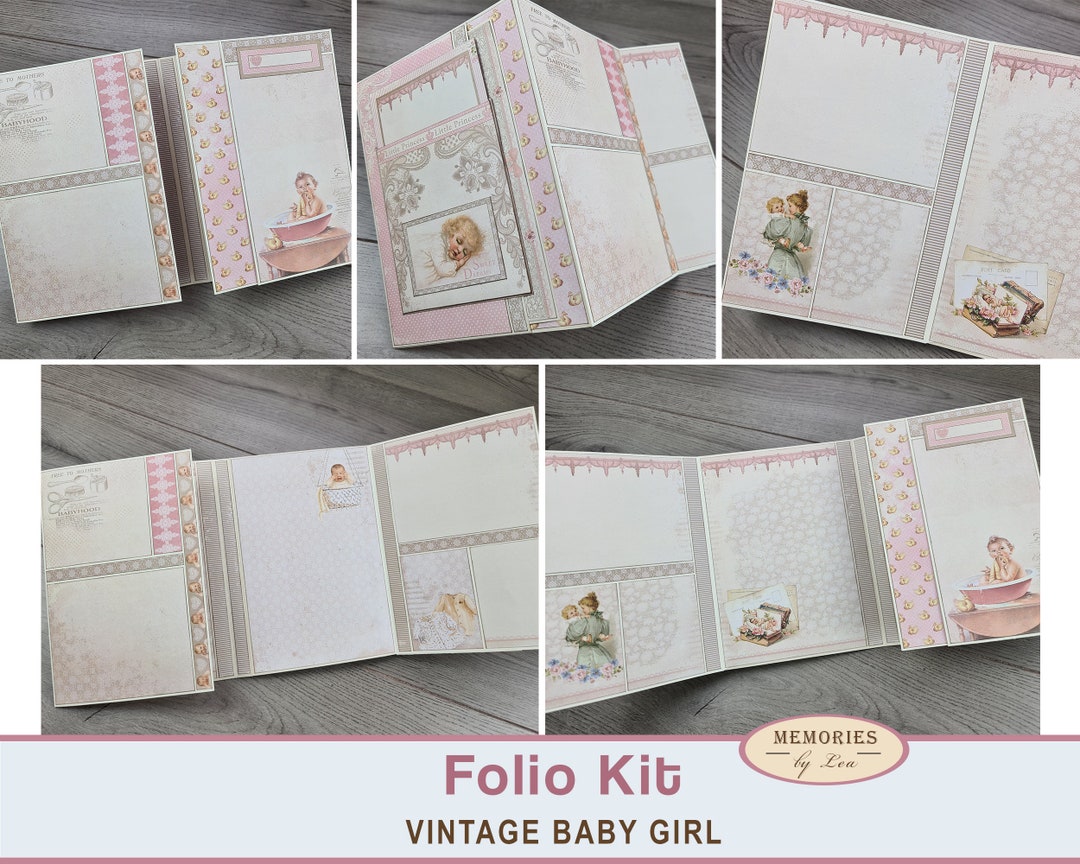 Baby Girl Folio Printable Kit, Baby Girl Junk Journal Folio, Baby ...
