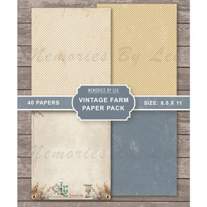 Vintage Farm Digital Paper Pack 8.5x11, Farmhouse Printable ...