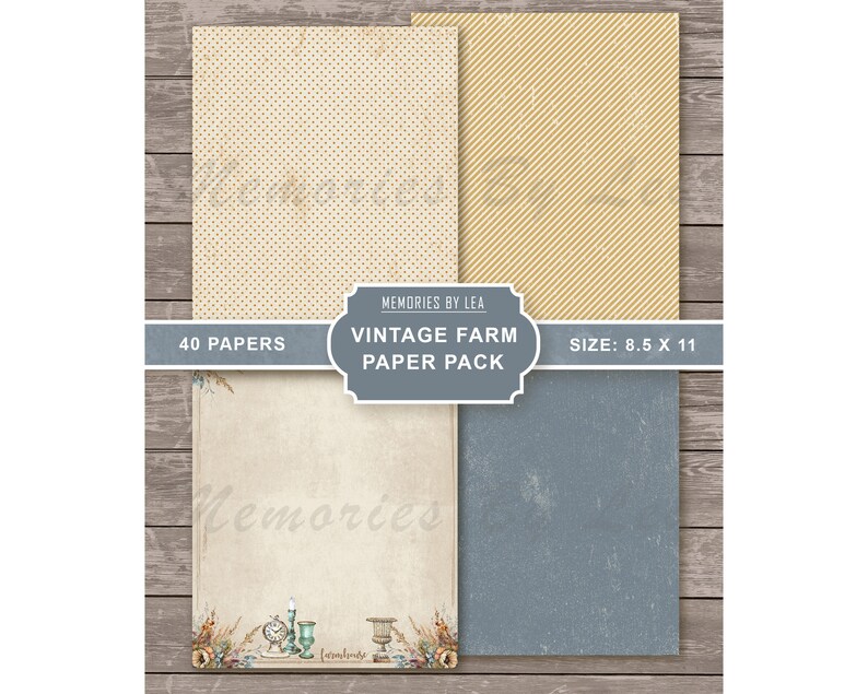 Vintage Farm Digital Paper Pack, Scrapbook Junk Journal (digital ...