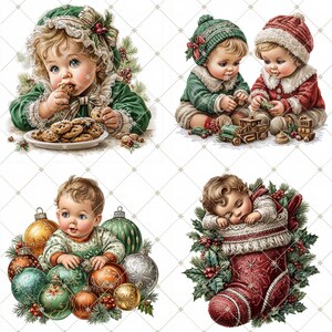 Sweet Christmas Baby Clipart: Holiday Baby Graphics for Cards ...