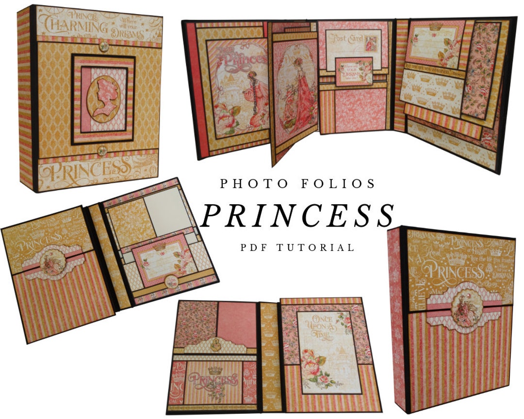 Princess Photo Folios Pack, Mini Album Pdftutorial, Scrapbook ...