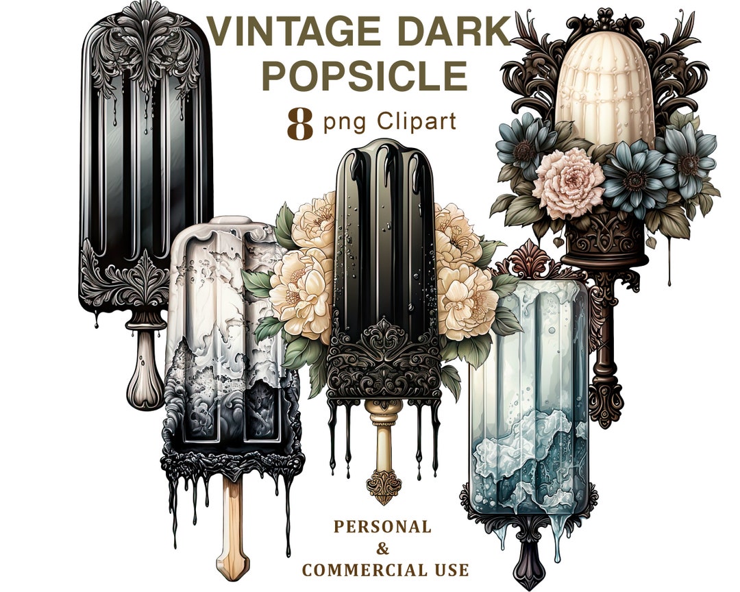 Vintage Popsicle Clipart, Postre de verano PNG Clipart, Gráficos de ...