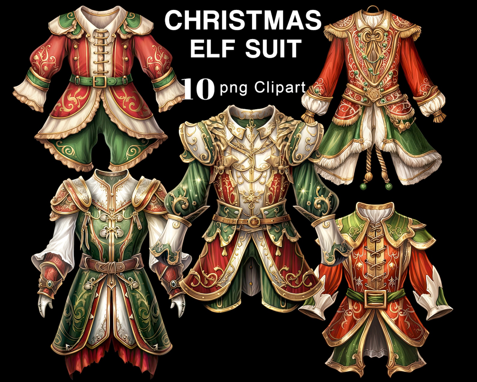 Christmas Elf Suit, Christmas Elf Outfit PNG Clip Art, Christmas Elf ...