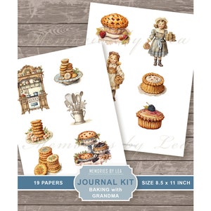 Junk Journal Baking With Grandma Ephemera Kit, Baking Journal Kit, Baking Scrapbooking Printable ...