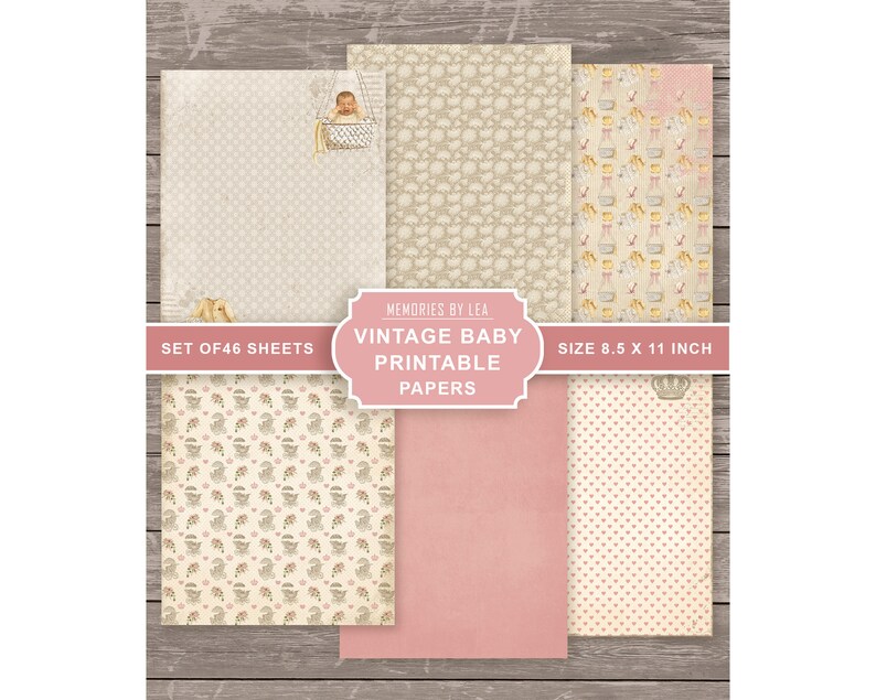 Vintage Baby Girl Paper Pack, Scrapbook Junk Journal (digital Download ...