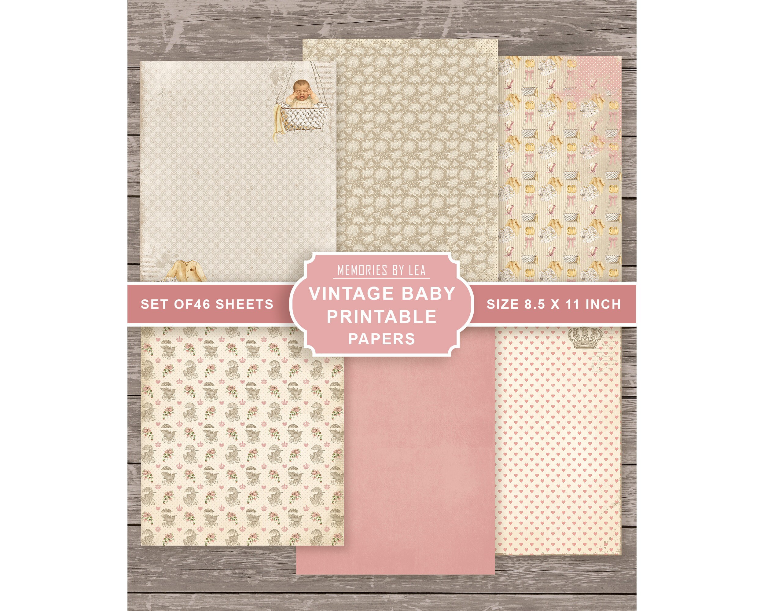 Vintage Baby Girl Printable Paper Pack Digital Paper Baby - Etsy Australia