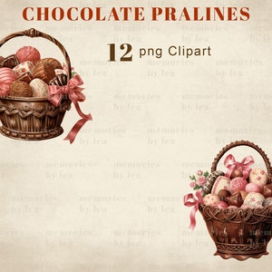 Vintage Chocolate Pralines Clipart, Chocolate Box Desserts PNG Clipart ...