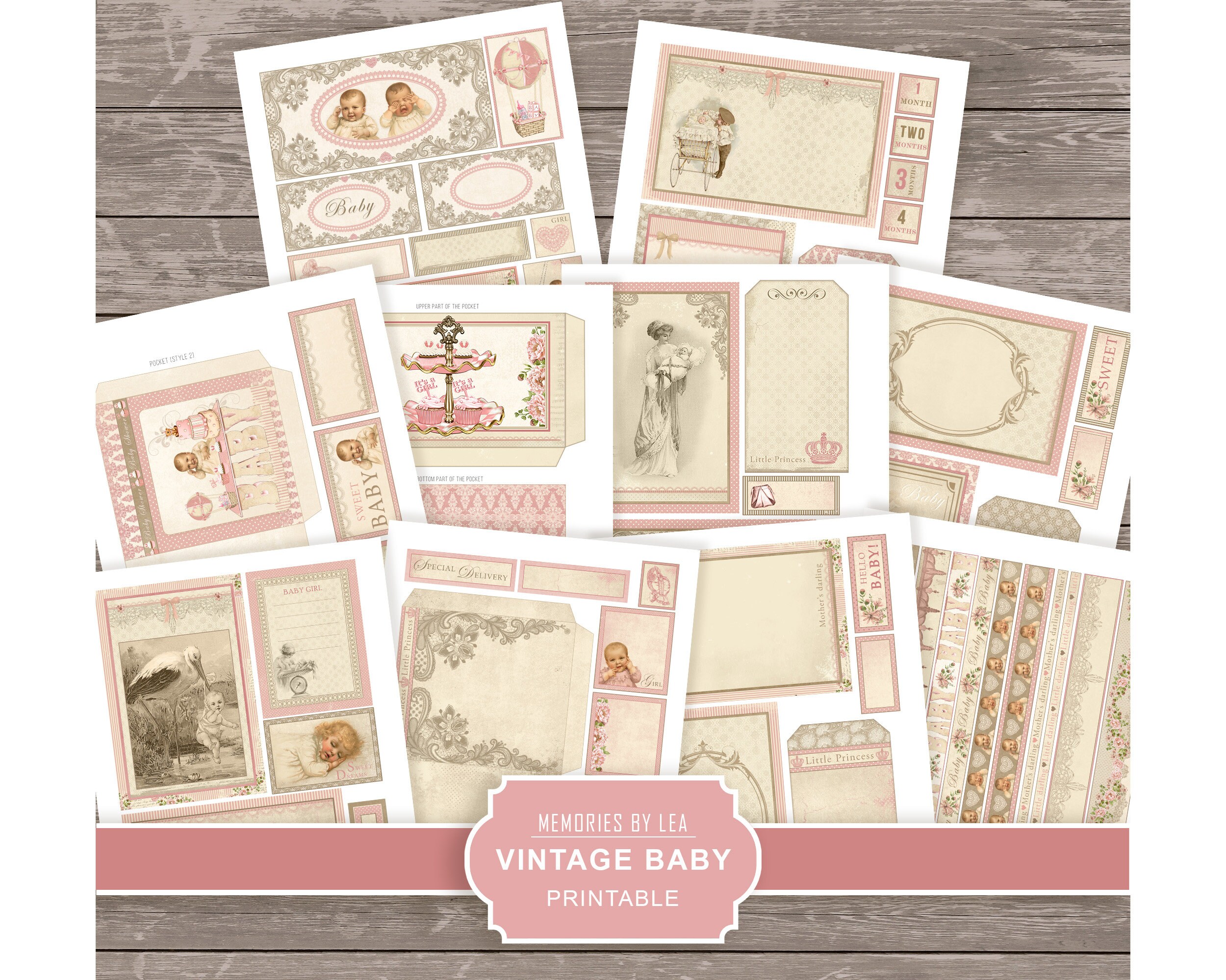 Vintage Baby Girl Crafting Printable Baby Printable Gift - Etsy Australia