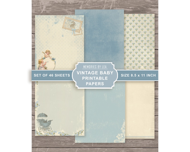 Vintage Baby Boy Paper Pack, Scrapbook Pages (digital Download) - Etsy