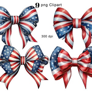 4th of July Bow Clipart, American Independence Day PNG Clipart ...