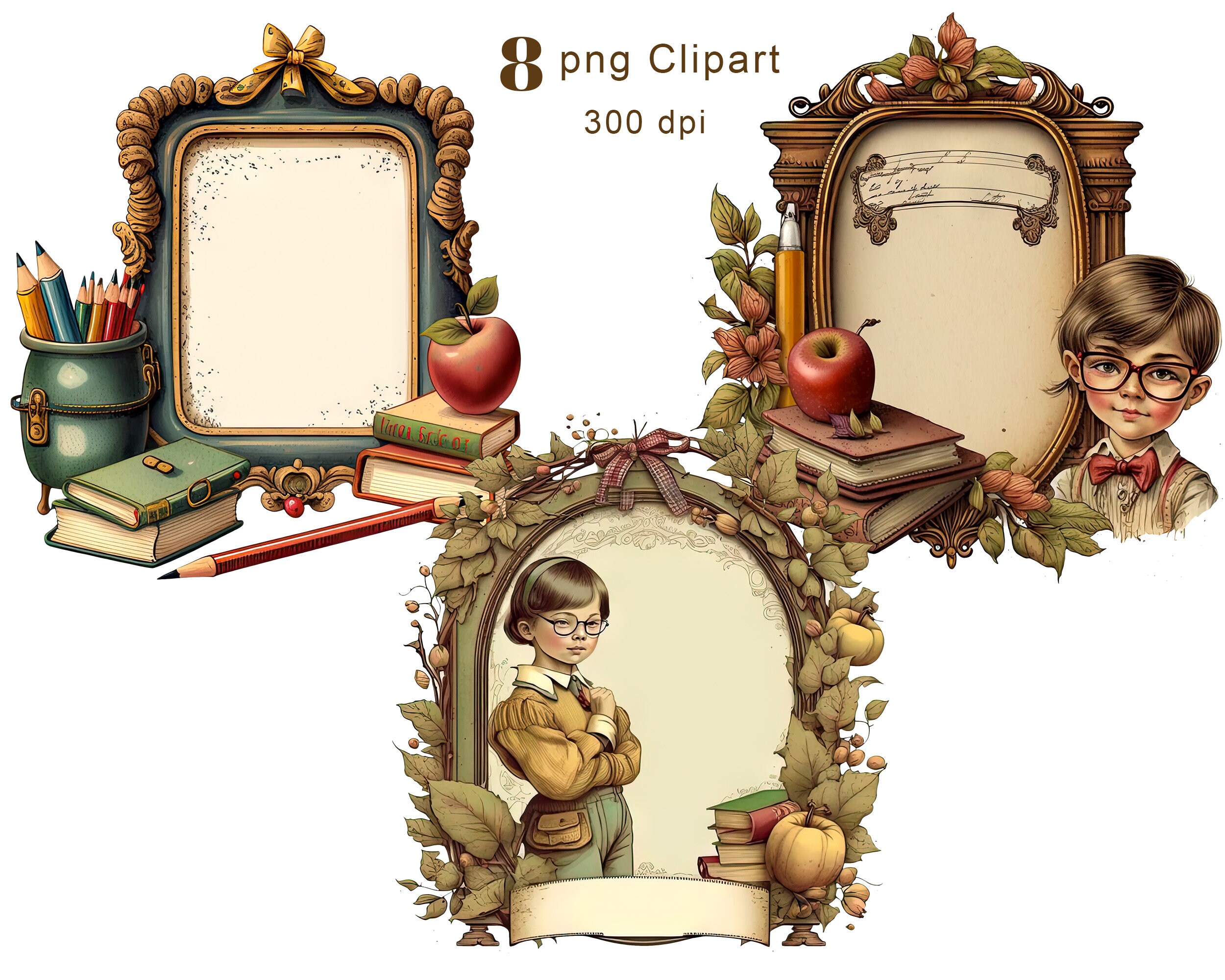 School Frames 1 Clipart Back to School Graphic for - Etsy