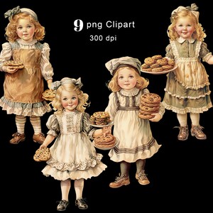 Cookie Girl Clipart, Girl With Cookies PNG Clipart, Baking, Pastry Girl ...
