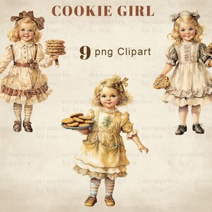 Cookie Girl Clipart, Girl With Cookies PNG Clipart, Baking, Pastry Girl ...