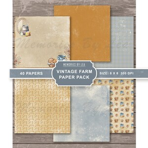 Vintage Farm Printable Digital Paper Pack, Farmhouse Digital ...