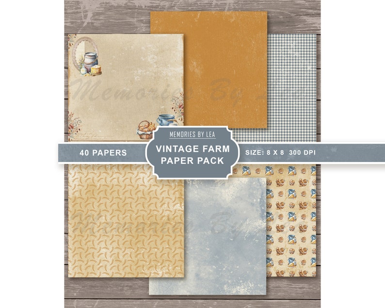 Vintage Farm Printable Digital Paper Pack, Farmhouse Digital ...