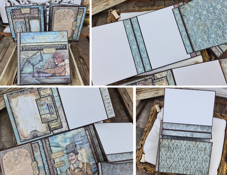 Tutorial em PDF / Tutorial de Miniálbum com Tema de Viagem (Aviador) / Tutorial de Scrapbook ...