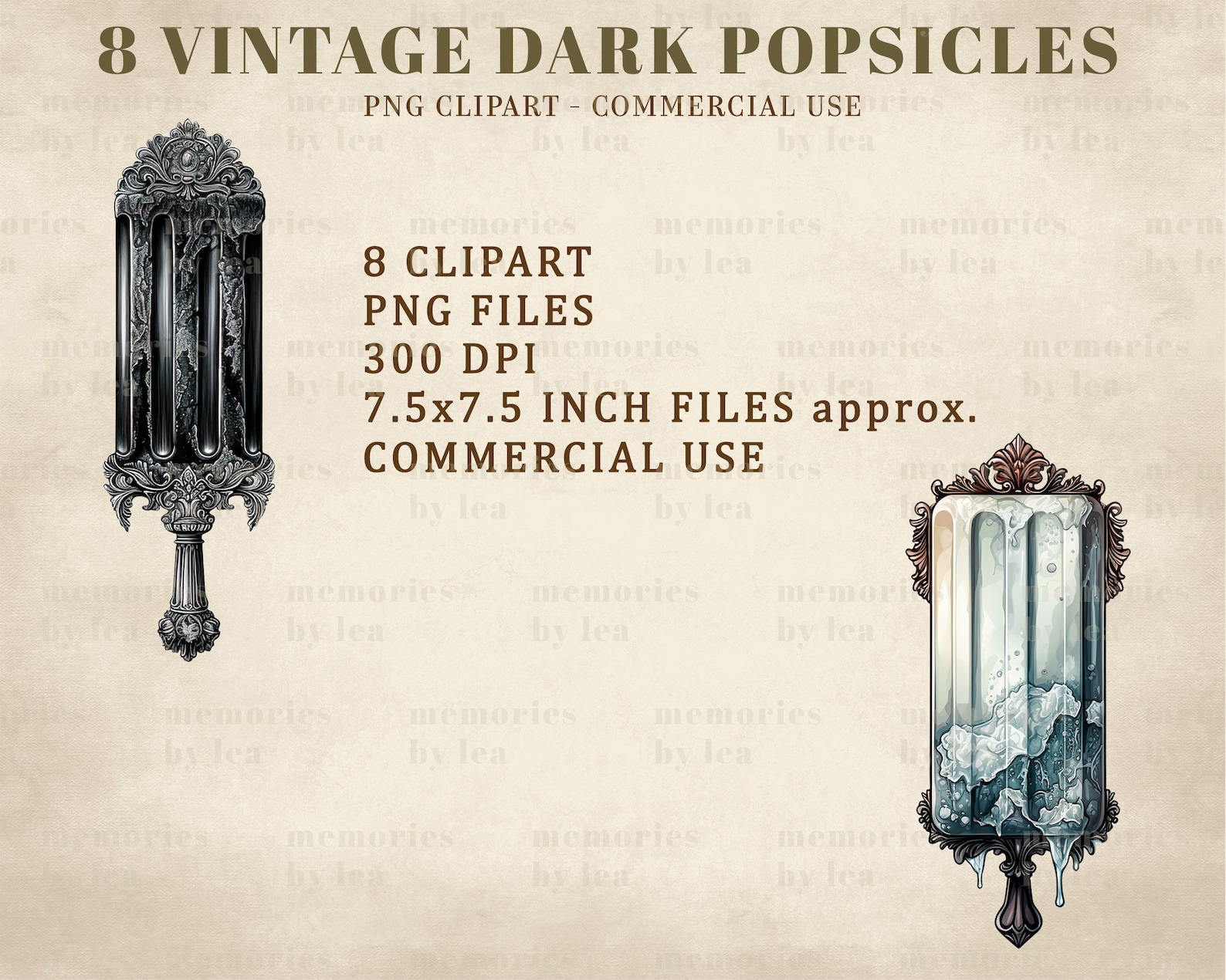 Vintage Popsicle Clipart, Postre de verano PNG Clipart, Gráficos de ...