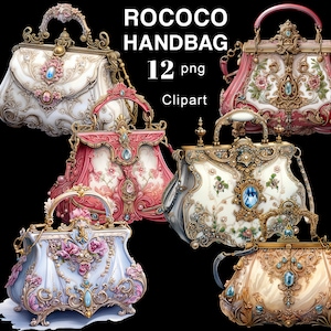 Vintage Rococo Handbags Clipart, Antique Handbag PNG Clipart, Vintage ...
