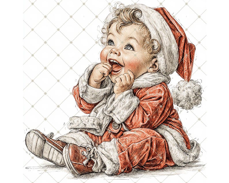 Santa Baby Clipart: Christmas Holiday Graphics (digital Download) - Etsy