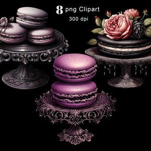 Gothic Macaron Clipart, French Macaron Vintage Style PNG Clipart ...