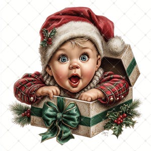 Sweet Christmas Baby Clipart: Holiday Baby Graphics for Cards ...