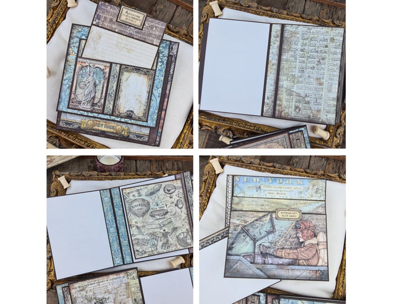 PDF TUTORIAL / Travel Themed (aviator) Mini Album Tutorial / Scrapbook ...