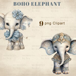 Boho Baby Elephant Clipart, Elephant Baby Toy PNG Clipart, Toy, Animal ...