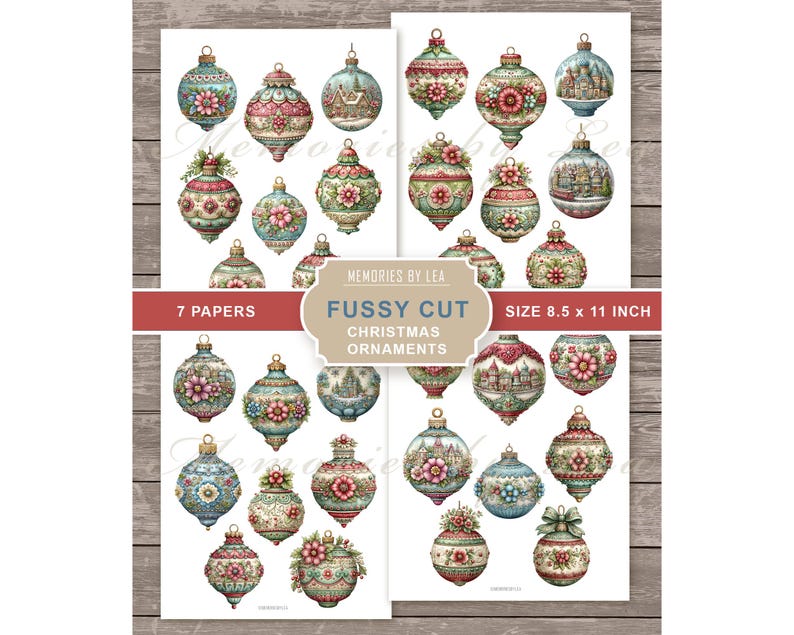 Junk Journal, Victorian Christmas Ornament Fussy Cut, Christmas Bauble ...