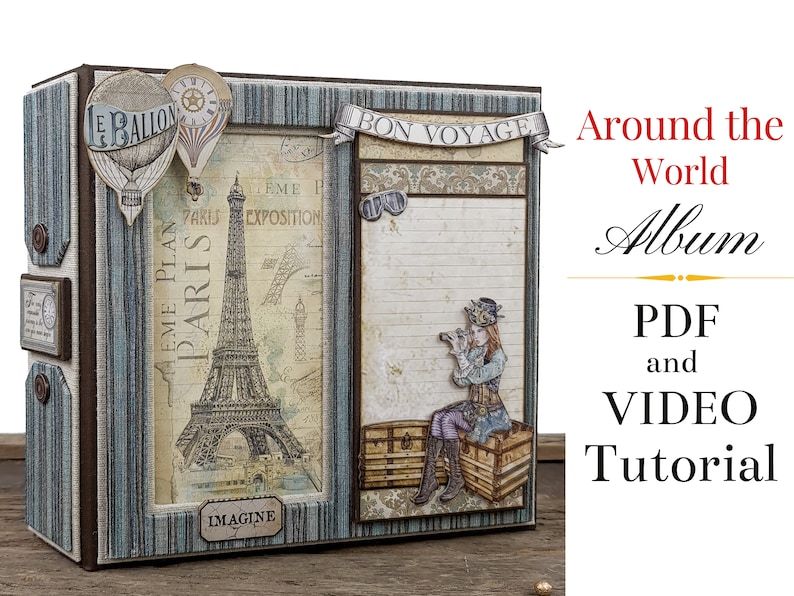 PDF VIDEO TUTORIAL / Around the World Mini Album Tutorial / - Etsy