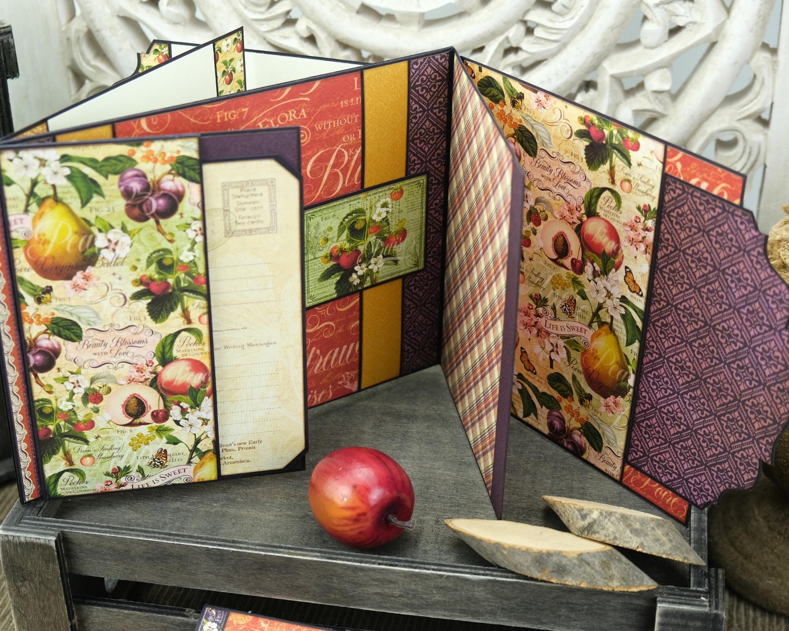 VIDEO TUTORIAL / Fruit & Flora Mini Album Tutorial / Scrapbook - Etsy