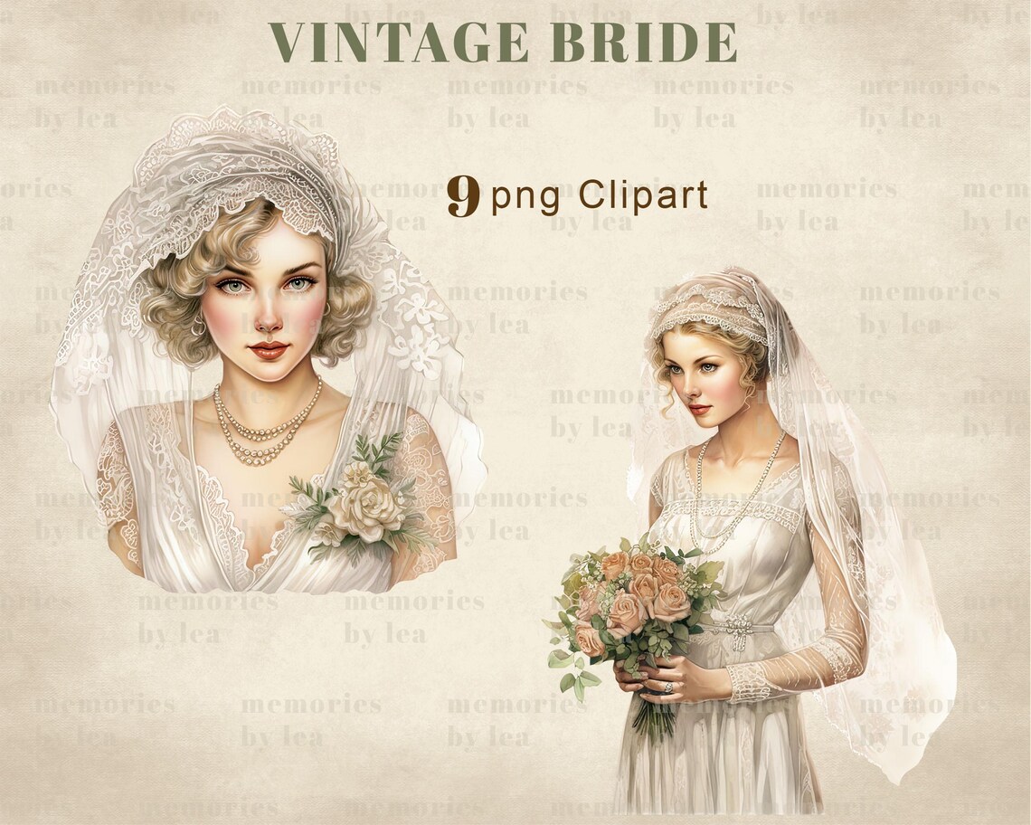 Bride, Vintage Clipart, PNG Wedding Clipart, Junk Journal, Scrapbooking ...