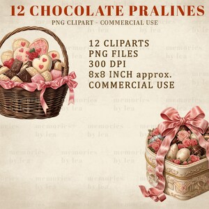 Vintage Chocolate Pralines Clipart, Chocolate Box Desserts PNG Clipart ...