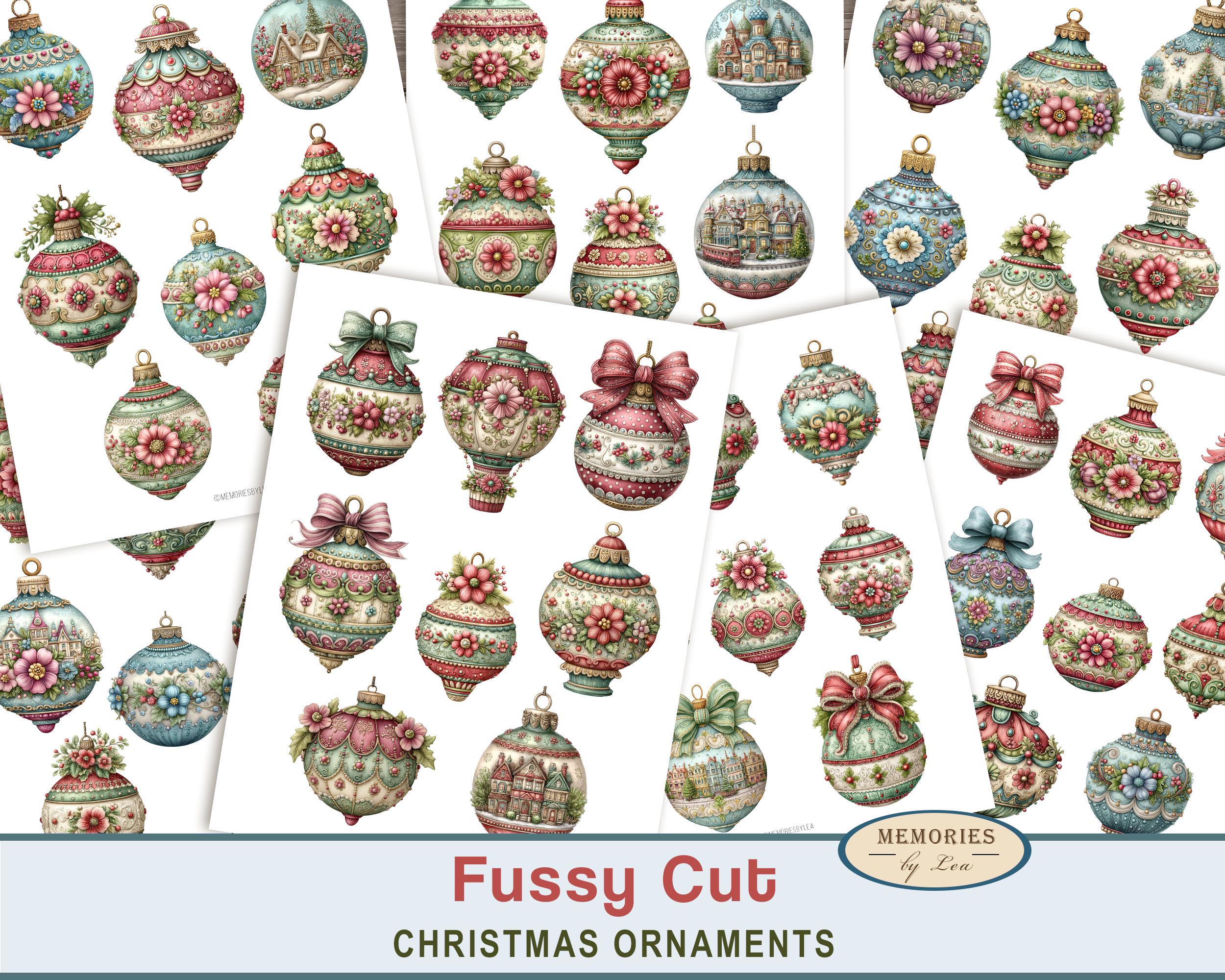Junk Journal, Victorian Christmas Ornament Fussy Cut, Christmas Bauble ...