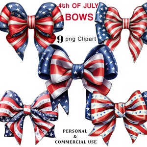 4th of July Bow Clipart, American Independence Day PNG Clipart ...