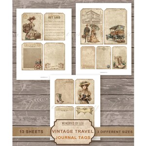Vintage Travel Junk Journal Tags, Travel Theme, Journal Inserts ...