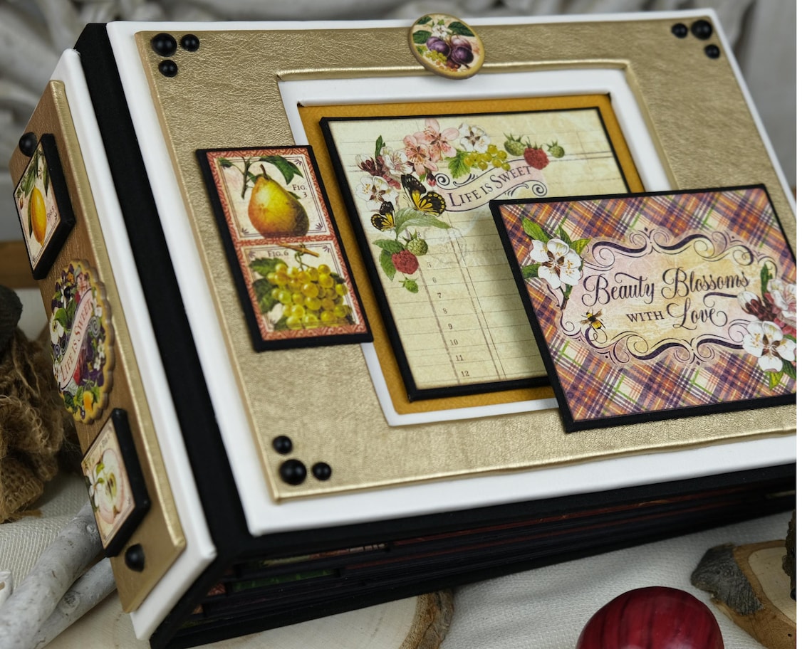 VIDEO TUTORIAL / Fruit & Flora Mini Album Tutorial / Scrapbook | Etsy