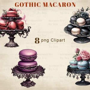 Gothic Macaron Clipart, French Macaron Vintage Style PNG Clipart ...