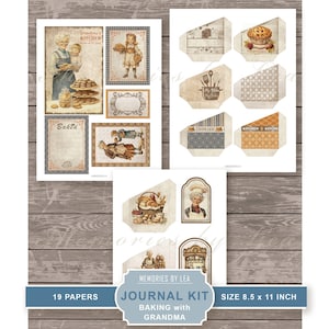 Junk Journal Baking With Grandma Ephemera Kit, Baking Journal Kit, Baking Scrapbooking Printable ...